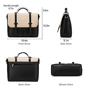 LOVEVOOK Laptop Bag for Women 15.6 inch,Leather Messenger Bag for Women,Large Waterproof Laptop Tote Computer Work Teacher College Bag Bookbag,Cute Womens Briefcase Satchel Purse Handbag Shoulder Bag