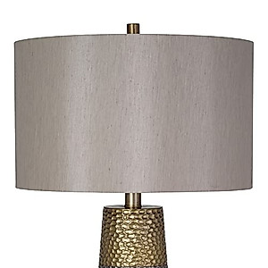 Catalina 20695-001 Modern Hammered Metal Striped Table Lamp, LED Bulb Included, 31.5", Brown