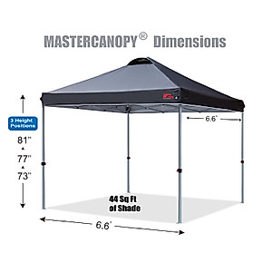MASTERCANOPY Durable Pop-up Canopy Tent with Roller Bag (Black)