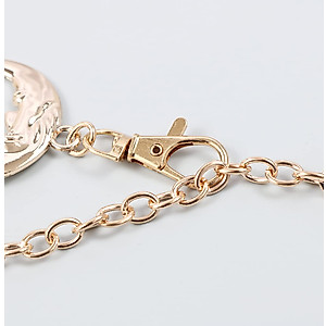 JKJF Moon Belt Chain Metal Waist Chain Jeans Chains Fashion Body Jewelry for Women Ladies Girls – Style 4 Golden
