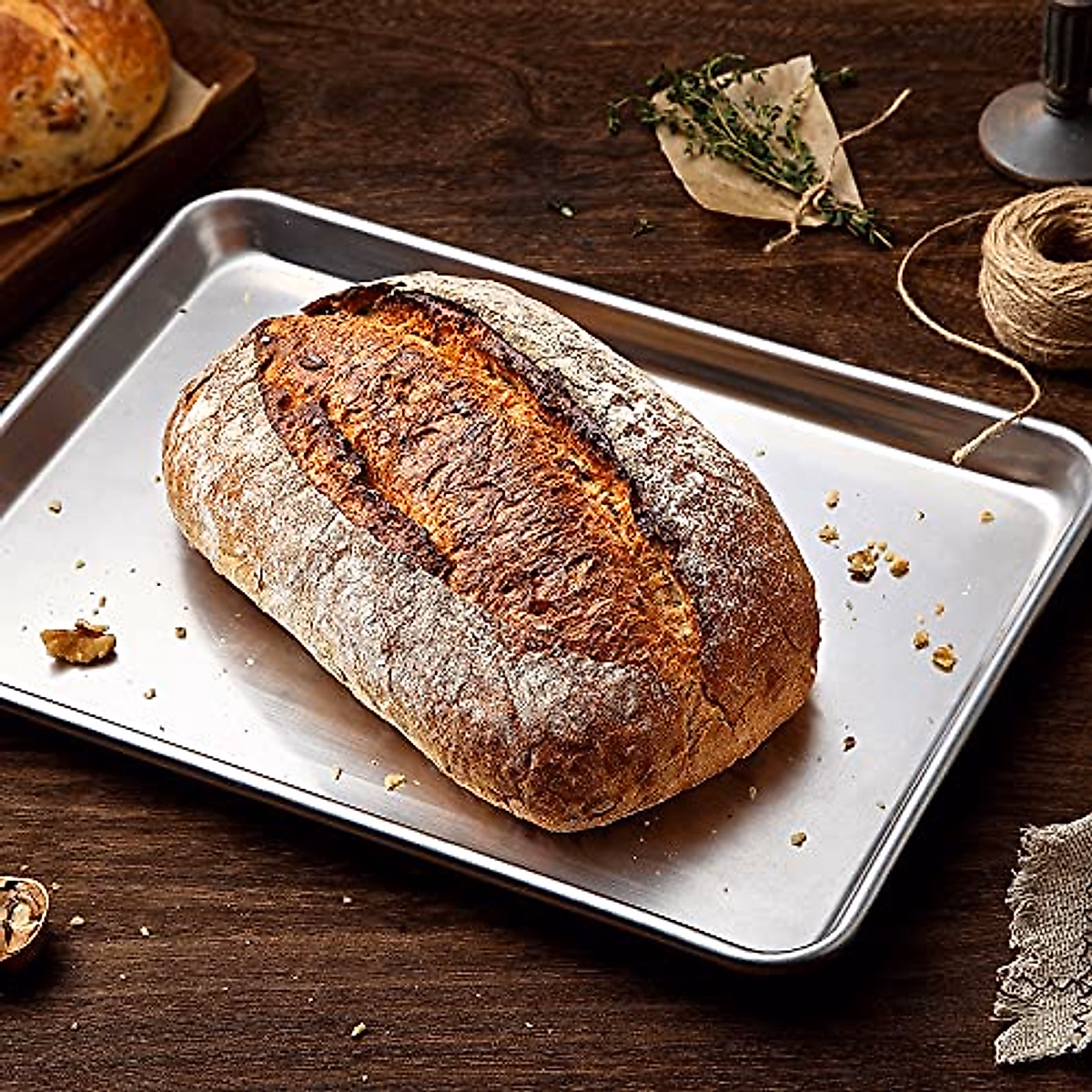 Spring Chef Jelly Roll Pan - 11.2 x 15.7-inch Durable Aluminum Baking Pan - Non-Rust Baking Tray for Cookies, Meat, Vegetables, Pastries - Distributes Heat Evenly - Easy To Clean Cookie Sheet Pan