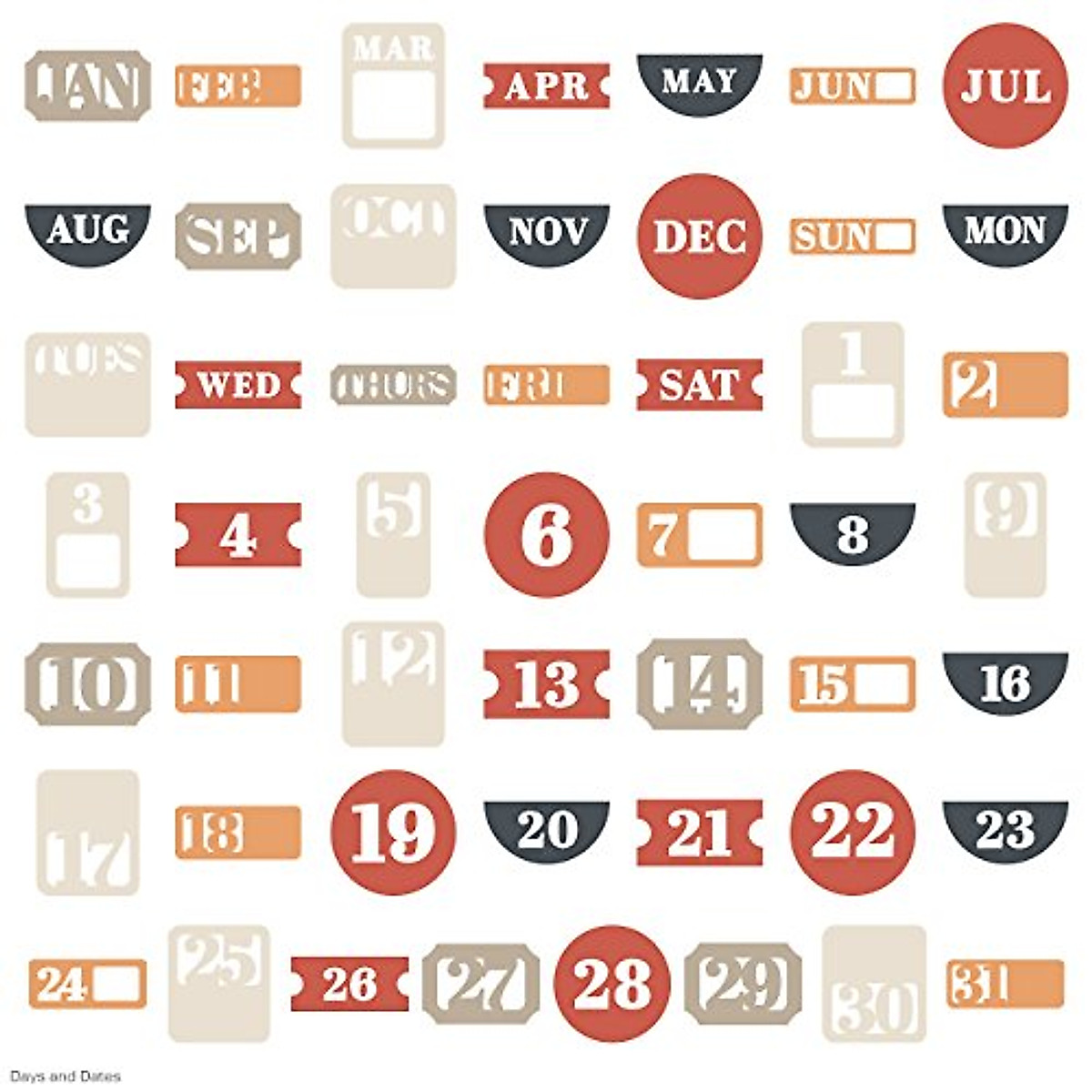 Cricut 2002574 Days and Dates Cartridge