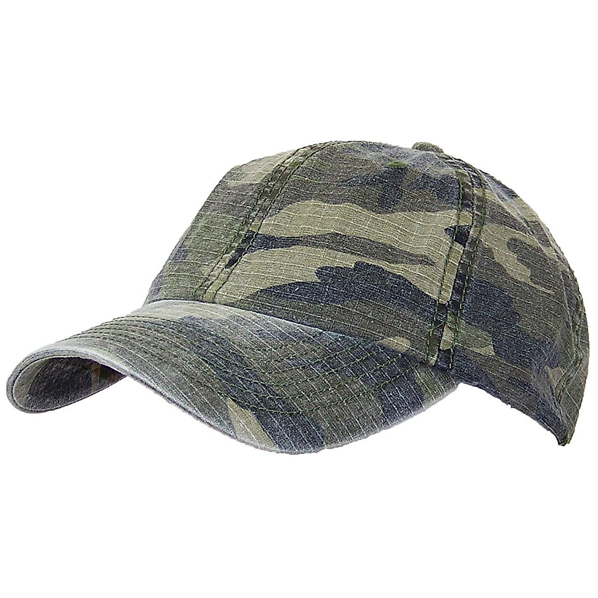 Mega Cap MG Unisex Unstructured Ripstop Camouflage, Camo, Size One Size