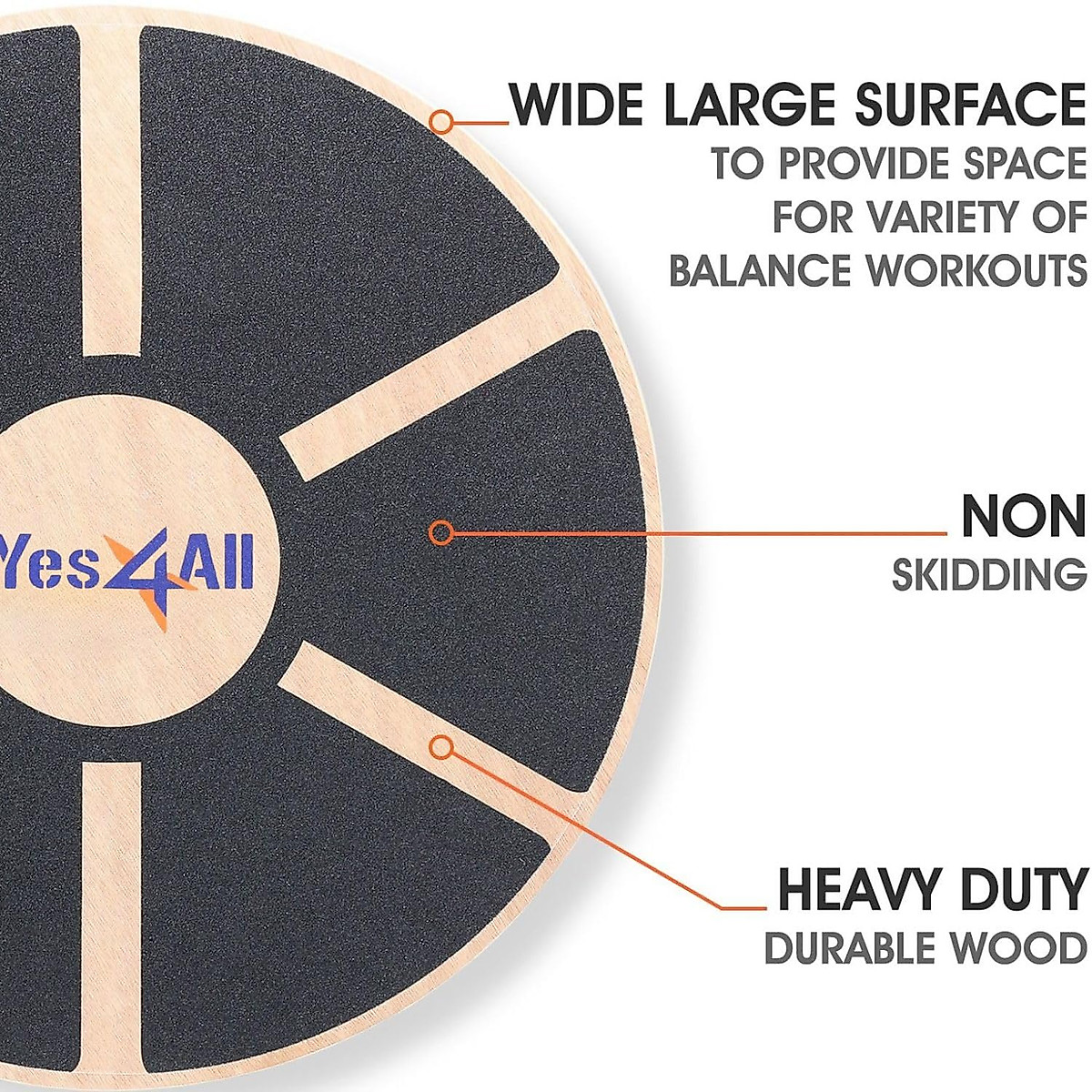 Yes4All Versatile Wooden Wobble Balance Trainer Board with 360 Degree Rotation, Balance Board for Standing Desk, Core Training, Exercise Balance Stability Trainer 15.75 inch