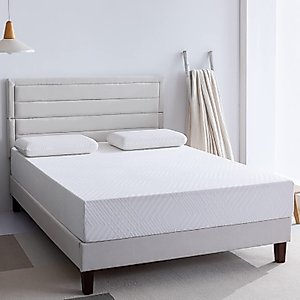 WUYASON 10 Inch Cooling Gel Memory Foam Mattress in a Box, Foam Mattresses for Cooler Sleep & Pressure Relief, Green Tea Infused Medium Soft Bed Mattresses, Vibrant (Queen)
