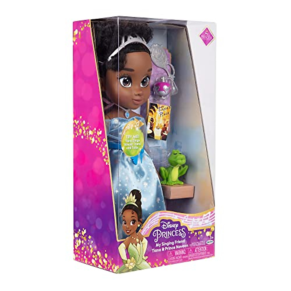 Disney Princess Tiana Doll My Singing Friend Tiana & Naveen Frog Plus Accessories - Tiana Sings Almost There and Talks for Girls Ages 3+