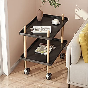 N&V Double Layer Trolly Side Table (Black)