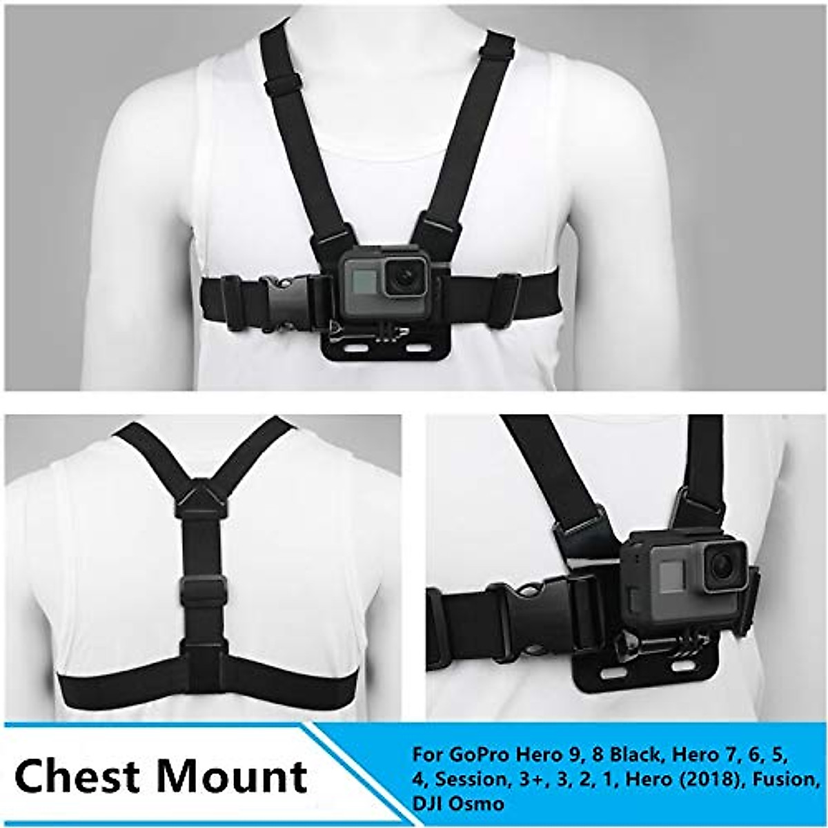 Dream Bull Chest Mount Harness Chesty Vest Head Mount Strap for Action Camera Compatible with GoPro Hero 11,10,9,8,Max,Go Pro Hero 7,6, 5,4, Session,3+,3,Hero (2018),Fusion,DJI Osmo,AKASO