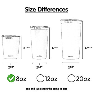 CUPKIN Stackable Stainless Steel Kids Cup Smoothie Tumbler, Powder Coated Insulated Tumblers, BPA Free Lid and Silicone Straw 8 Fl Oz (Pack of 1), Bright Blue