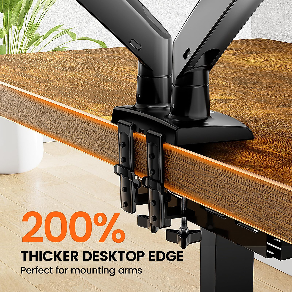 ErGear Whole Piece Standing Desk, 40x24 Inch Thick Adjustable Desk with 4 Height Memory, Electric Sit Stand Desk with Cable Management Tray, Ergonomic Desk for Home Office, Vintage Brown, EGESD72V