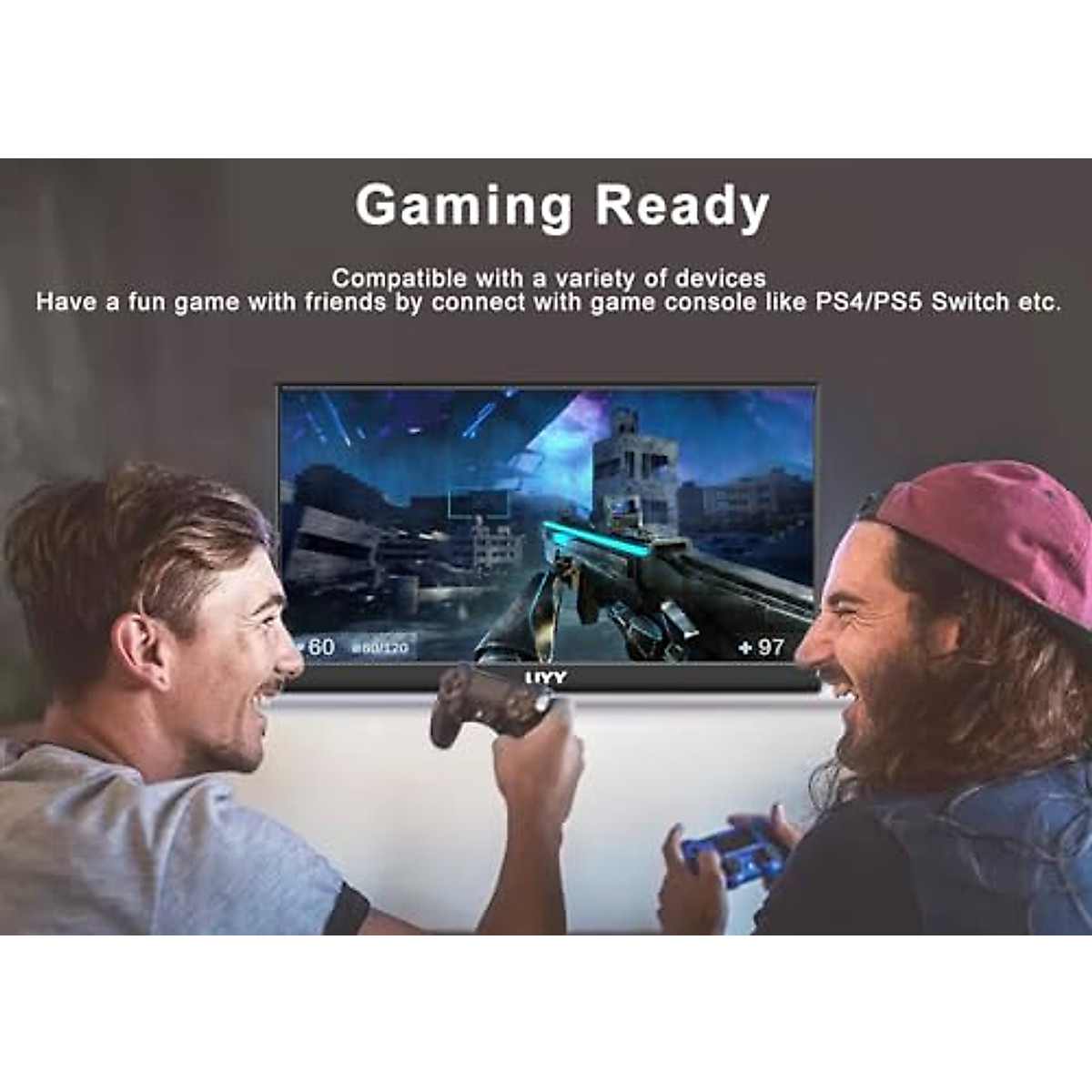 Newest Portable Monitor 16.1" 1920 FHD 2024 HDR 178° PC Screen,Second External Gaming Monitor FreeSync IPS USB-C HDMI Dual Speakers Smart Cover for | Laptop | PC | Phone | Mac | PS4/5 Switch