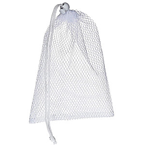 TecUnite 10 Pcs Mesh Bags Drawstring Laundry Bags Large Nylon Mesh Bags Gift Bag Dishwasher Bag with Sliding Drawstring for Kitchen Jewelry Gifts Wedding Favor Home(5.5 x 7.5 Inch,White)