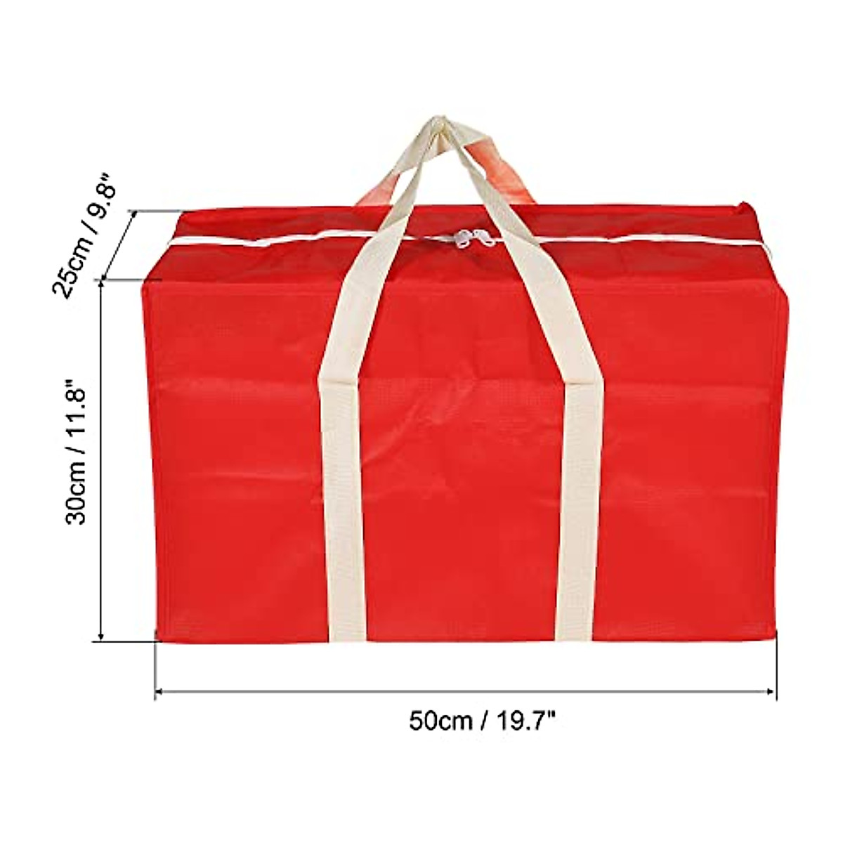 PATIKIL Closet Storage Bags, 19.7'' Length Clothes Blanket Organizer Foldable Bag with Carrying Handles for Bedding Clothing, Red