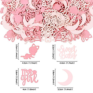 Cyodoos 100 Pieces Baby Shower Confetti - It's a Girl Sweet Baby Confetti Decorations Pink Girl Table Scatter Confetti, Sprinkles Decor Confetti for Baby Shower Gender Reveal Party Supplies