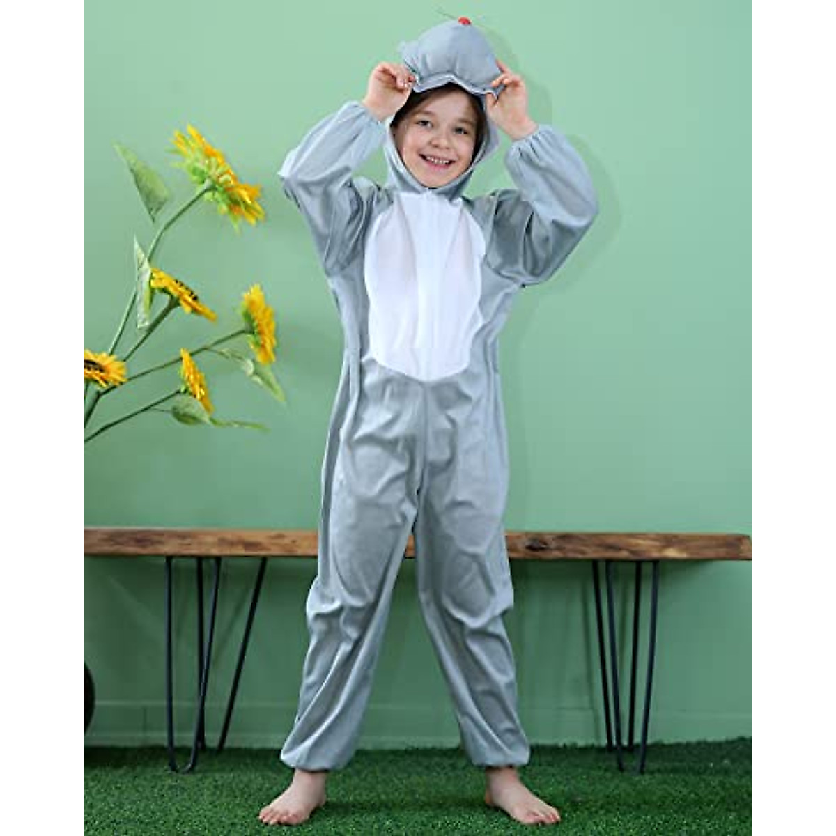 Kids Animal Costumes Boys Girls Unisex Fancy Dress Outfit Cosplay Children Onesies M (for Kids 35.5" - 41.5" Tall), Mouse