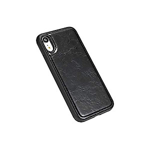 QLTYPRI for iPhone XR Case, [Detachable] Magnetic Wallet Case Durable PU Leather TPU Bumper with Card Holder Kickstand Shockproof Flip Wallet Case for Apple iPhone XR - Black