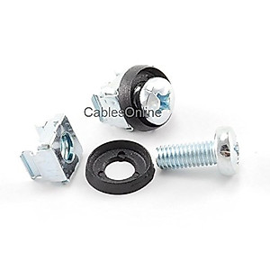 CablesOnline, 20 Piece Server Rack & Cabinet M6 Cage Nuts & Mounting Screws, RR-H20