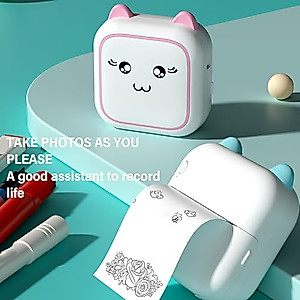 ELINP Bluetooth Mini Pocket Printer, Portable Thermal Printer with Printing Paper for Notes, Journal, Memo, Pictures, Photos, Journals, DIY,Study ﻿ (Roseate)