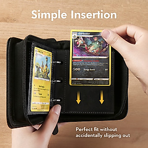 Mini Size Card Binder for Pokemon Cards, iofeiwak® 2x2 2 Pockets with 40 Removable Sleeves, Holds 80 Cards, Super Lightweight [Ideal Gift for Kids]