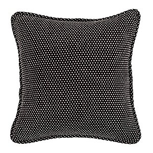 HiEnd Accents BlackBerry Farmhouse Decorative Throw Pillow, 20x20 inch, Black and White Polka Dot Pattern, Chic Casual Boho Accent Pillow for Bed, Couch, Sofa