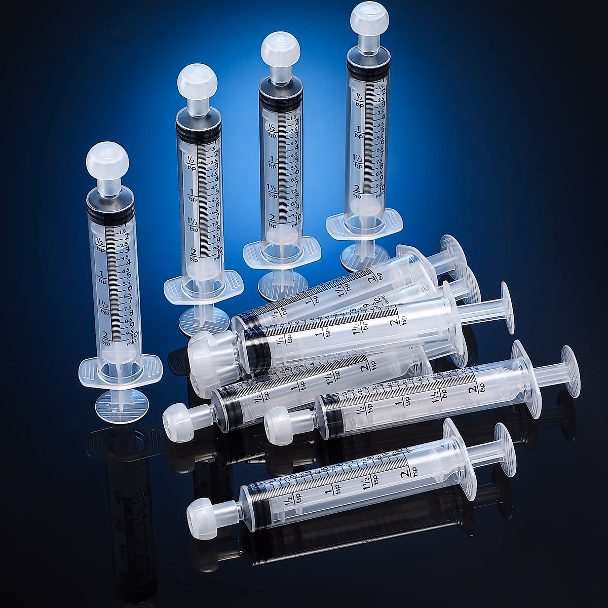 10 Pack Plastic Syringe Liquid Measuring Syringes Without Needle for Epoxy Resin, Craft, Scientific Labs, Feeding Pets Animals, Oil or Glue Applicator (10 ML)