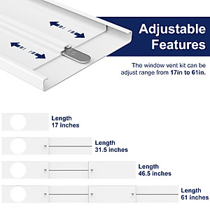Tomato Man Portable Air Conditioner Window Kit,Portable AC Window Kit,with Coupler Adjustable Portable AC Window Vent Kit,Mobile Air Conditioner Suitable for Exhaust Hose (5.9INCHES)