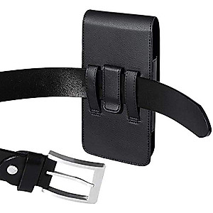 Yuzihan Fit for iPhone 13 Mini 12 Mini iPhone SE 2020 iPhone 8 7 6S 6 Belt Holster Premium Leather with Belt Clip Loop Fit with Defender Case/Protective Case/Hybrid Armor Case/Battery Case On