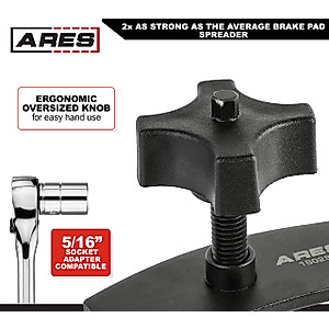 ARES 18028 - Heavy Duty Brake Pad Spreader - Built-in Comfort Tightening Knob - Heavy-Duty Steel Construction - Solid Steel Swivel Joint for Precise and Even Compression