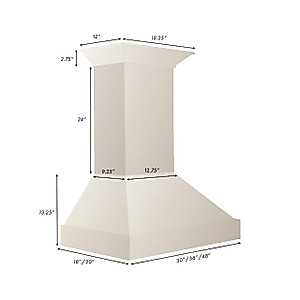 ZLINE 30 in. Wooden Wall Mount Range Hood in Cottage White - Includes Motor