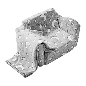 VEVOR Fold-Out Kids Sofa, Glow-in-The-Dark Kids Couch Chair, 2-in-1 Children Convertible Sofa to Lounger, Extra Soft Flip-Out Toddler Couch for Siting and Sleeping, for Bedroom and Playroom