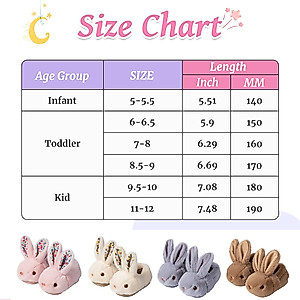 Girls Toddler Slippers Boys House Shoes for Little Kids Cute with Bunny Design Plush Indoor Slippers Non-Slip Pink 5-5.5 Infant