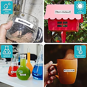 Compatible with Brother TZe-231 & Color Laminated P-Touch Label Maker Tape, 0.47 Inch (12mm) x 26.2 Feet, Black on White & Clear/White/Red/Blue/Yellow/Green (6+6 Pack)