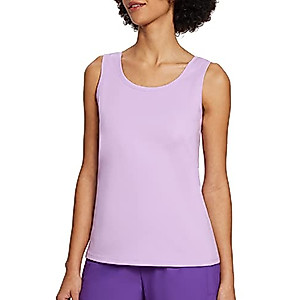 BALEAF Cotton Workout Tops for Women Tank Tops Sleeveless Shirts Wide Straps Yoga Comfy Soft Stretch Crewneck Casual Athletic Running Purple M