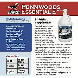 Pennwoods Essential E: Equine Vitamin E Supplement for Horse Health, Performance, Recovery & Nutrition - 1 Gallon