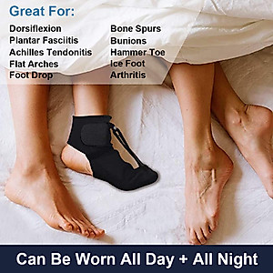 Beginbelle Plantar Fasciitis Night Splint Sock. Planter Fasciitis Support Dorsal Drop Foot Brace for Right or Left Foot. Soft Stretching Boot Splints for Feet, Sleep, Recovery Socks, Braces (Medium)