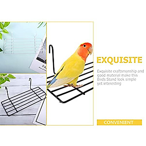 Ipetboom Bird Cage Bird Toys 2pcs Parrot Metal Perch Platform Bird Stand Shelf Parakeet Patio Sundeck for Budgie Cockatiel Conure Cage Accessories Bird Cage Bird Toys