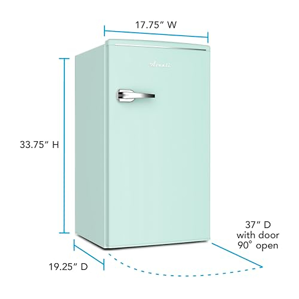 Avanti RMRS31X7G-IS Retro Mini Fridge for Home Office or Dorm, Manual Defrost and Adjustable Temperature, 3.1 Cu.Ft, Green