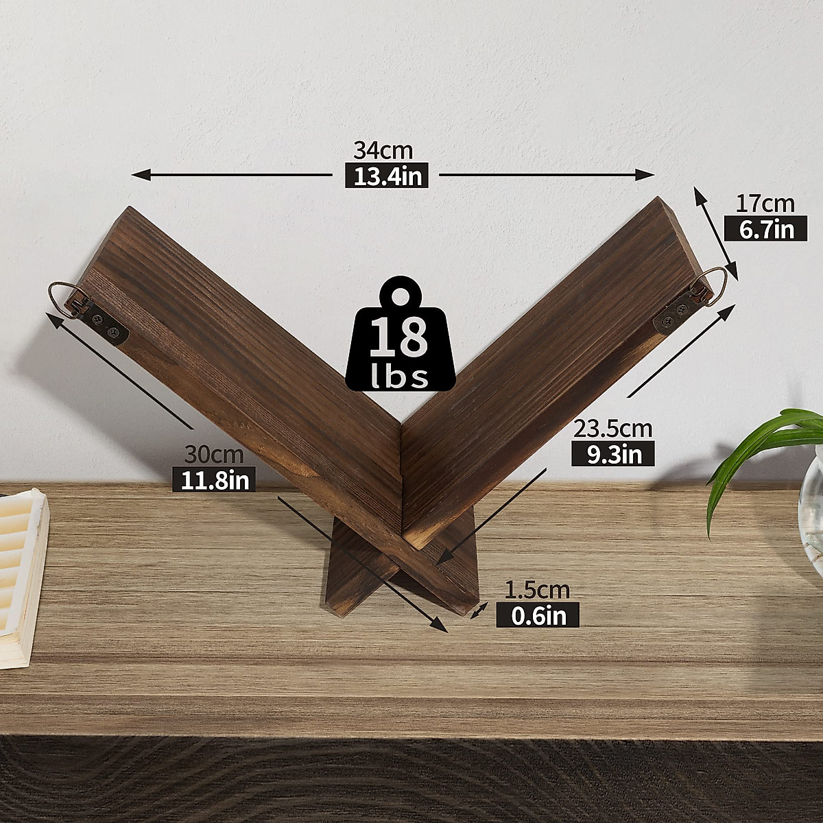 Afuly Bookshelf for Wall, THICKENED Solid Wood Desktop Book Shelves for Small Spaces, Hanging Wall Mounted Shelves Book Storage Organizer, Floating Bookshelf for Office Living Room Bedroom