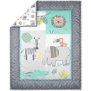 The Peanutshell Safari Bedding Sets for Baby Boys or Girls | 3 Piece Unisex Nursery Set | Crib Comforter, Fitted Crib Sheet, Crib Skirt Included