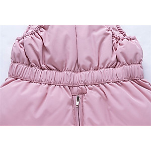JELEUON Baby Girls Two Piece Winter Warm Hooded Snowsuit Puffer Down Jacket with Snow Ski Bib Pants Outfits