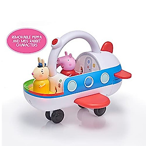 WOW! STUFF Peppa Pig Toys Clever Plane | Pre-School Learning Interactive Toy | 25+ Lights, Sounds and Phrases | Reacts to Motion Detection | for Toddlers Both Girls and Boys Ages 3+, White