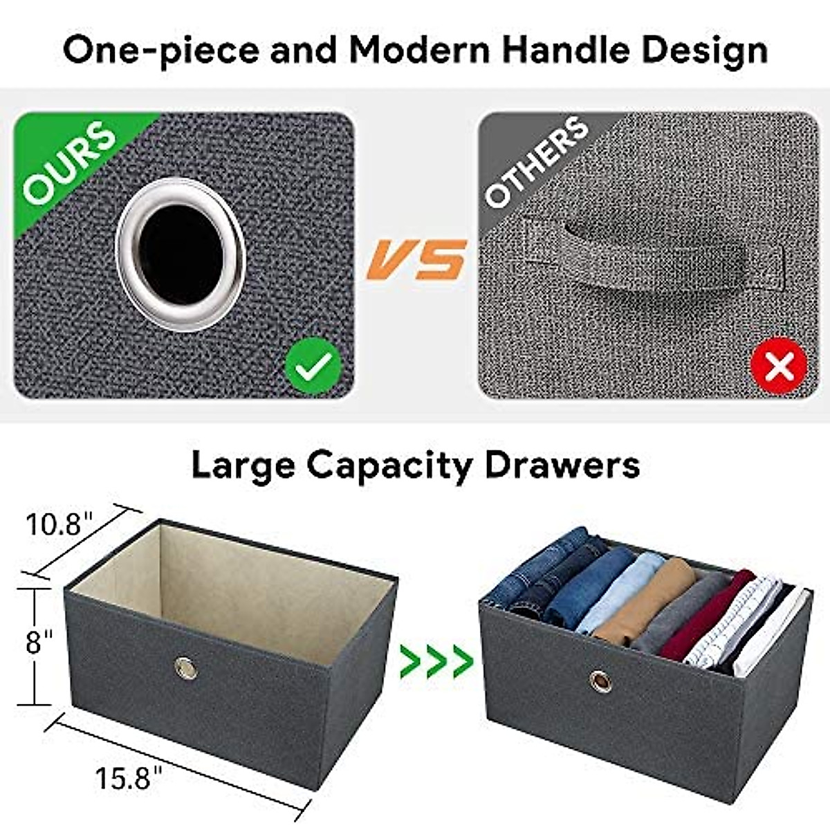 Camabel 28” Vertical Dresser Storage Tower with 3 Drawers Large Capacity Fabric Nightstand Drawer with Sturdy Steel Frame and Rustproof Wood Top Organizer Unit for Living Room Bedroom Hallway Closet