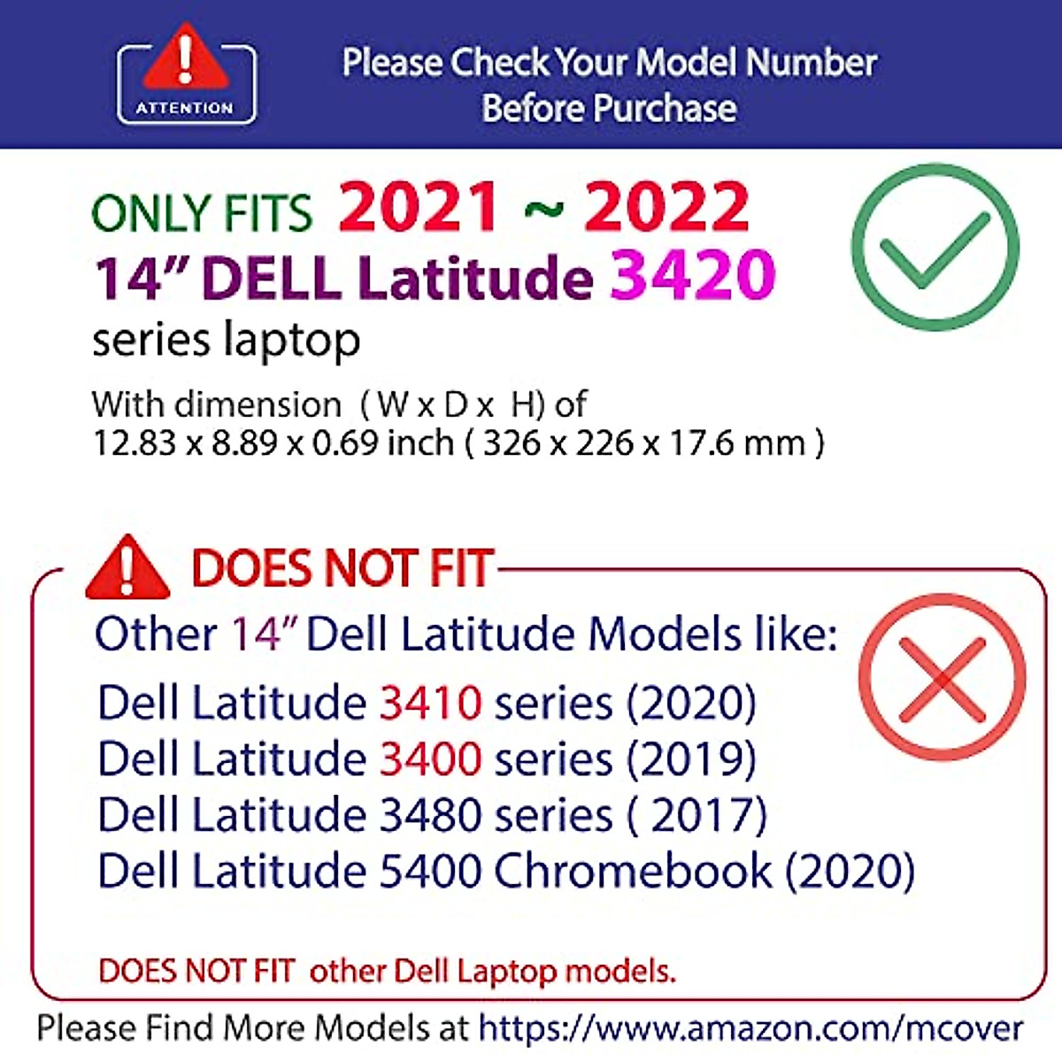 mCover Case Compatible for 2021-2022 14" Dell Latitude 3420 Series Laptop Computers ONLY (NOT Fitting Other Dell Models) - Pink