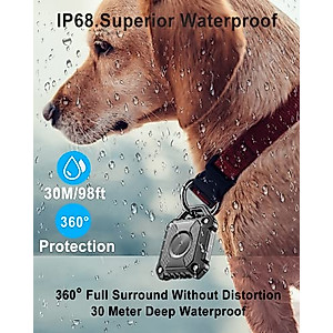 DEERLET IP68 Waterproof Airtag Holder 2 Pack，Hard TPU Airtag Keychain, 360° Full Protection Airtag Case with Key Chain for Key,Luggage,Dog Collar, Compatible Apple Air tag.