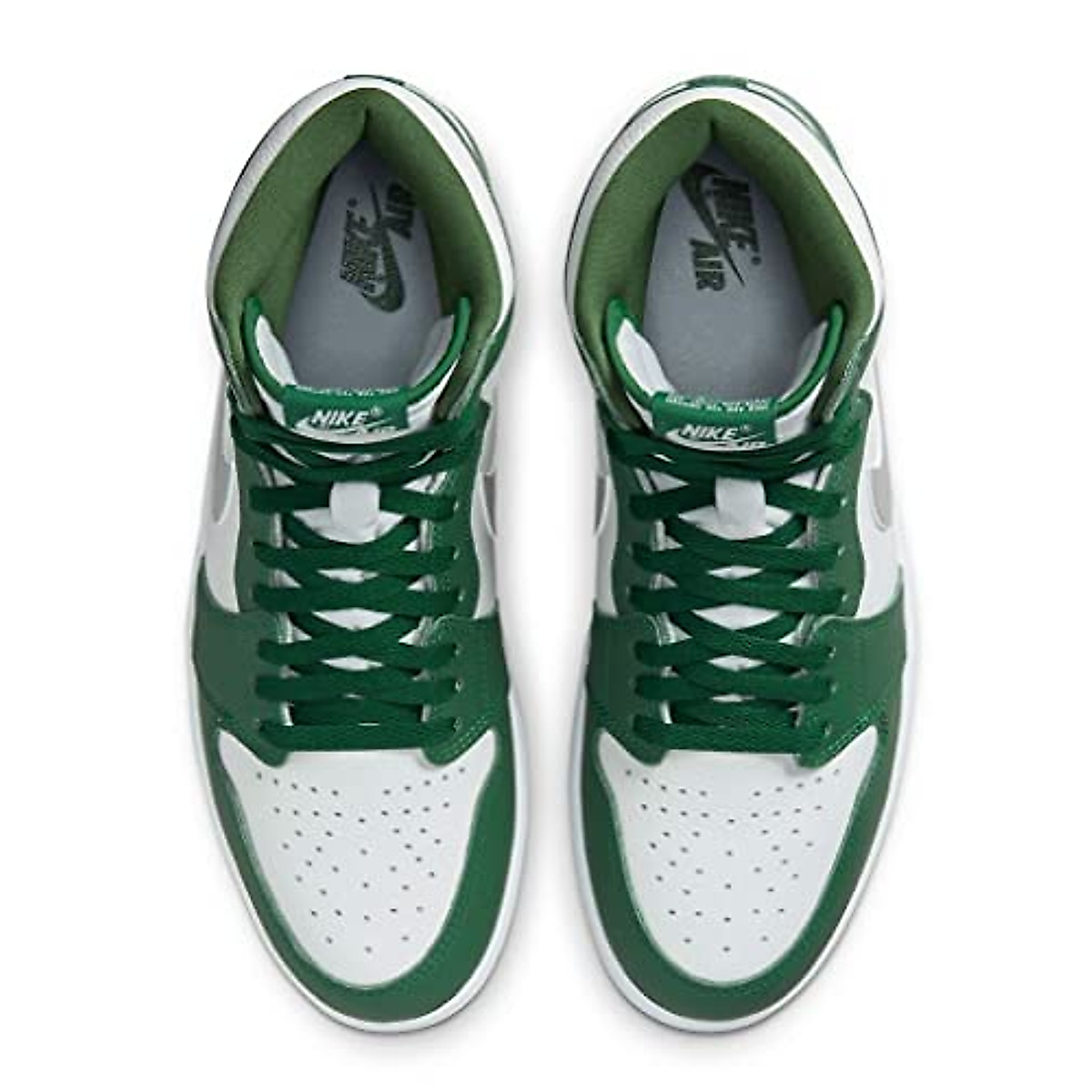 Jordan Men's 1 Retro High OG shoes, Gorge Green/Metallic Silver-wh, 11