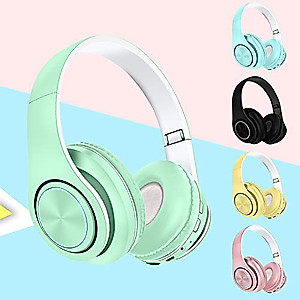 Head-Mounted Bluetooth Headphone, Soft Earmuffs & Light Weight, 9D Surround HiFi Stereo Sound,Long Endurance,for Sports, Driving,Fitness,for iOS Android (Blue)