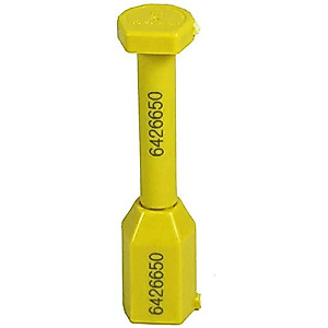 ZWY Yellow Hexagonal Bolt Seal, 250PCS, Metal, Anti-Spin, High Security, C-TPAT / ISO 17712:2013 Compliant, Cargo Container & Truck Trailer Seal