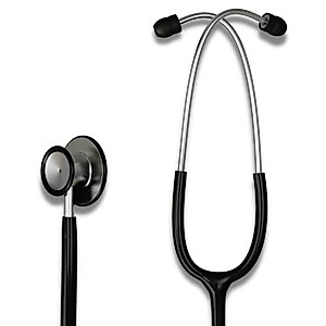 HCS Stethoscope - Classic Lightweight Design - 360° Dual Head Chest Piece - Economical, Student, Home Use, Nursing Student - Doctor, Vet Tech and Nursing School Essentials, Black Stethoscope