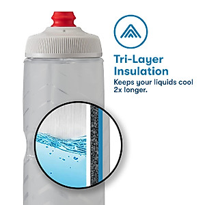 Polar Bottle Breakaway Insulated Water Bottle - BPA Free, Cycling & Sports Squeeze Bottle (Jersey Knit - Highlighter 24 oz) - 2 pack