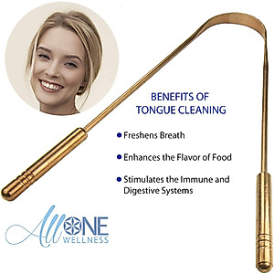 Tongue Cleaner By AllOne Wellness Stainless Steel Tongue Scraper/w Handle